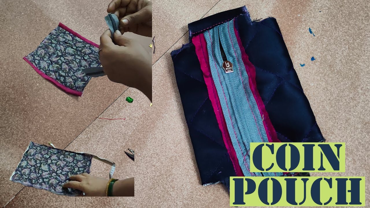 Just one cut pouch cutting and stitching |How to make a mini box pouch ...