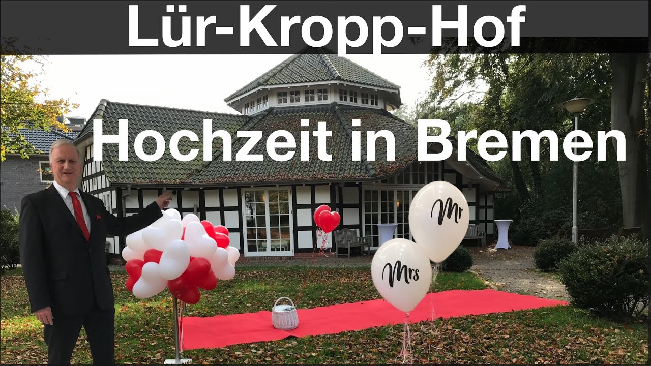 Standesamt Lür-Kropp-Hof in Bremen mit Ballons Hochzeitstauben durch ...
