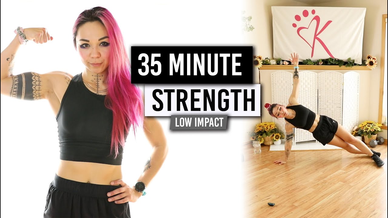 35 Minute Low Impact Strength Only Workout | Quiet Home Workout - YouTube