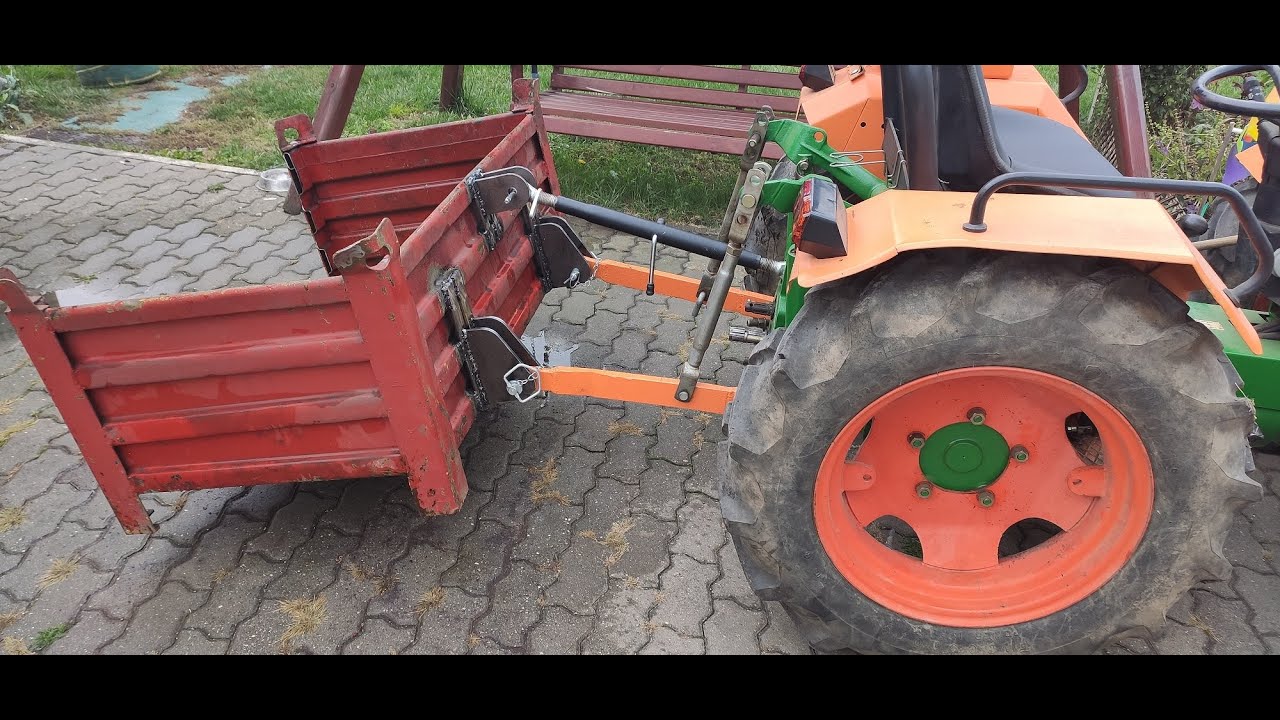 Lada transport pentru tiranti tractor, fixare in 3 puncte - YouTube