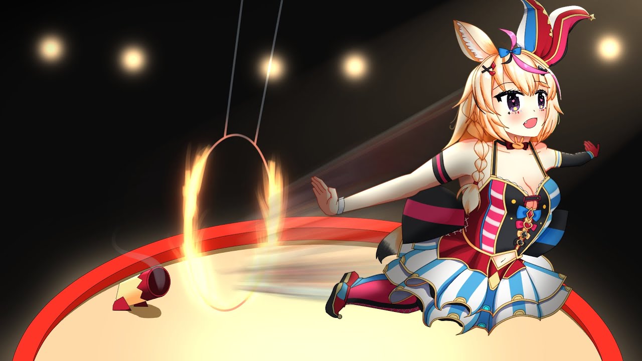 Flying Fennec (Omaru Polka, Hololive fanart timelapse) - YouTube