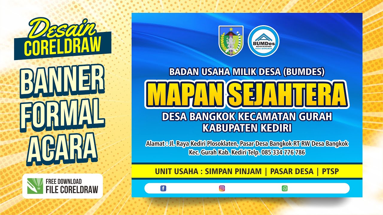 Belajar desain coreldraw membuat desain banner formal acara seminar ...