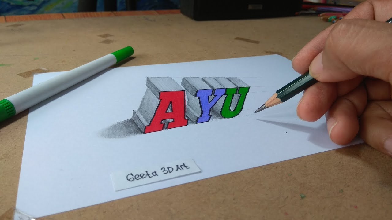 3D drawing Ayu's name - YouTube