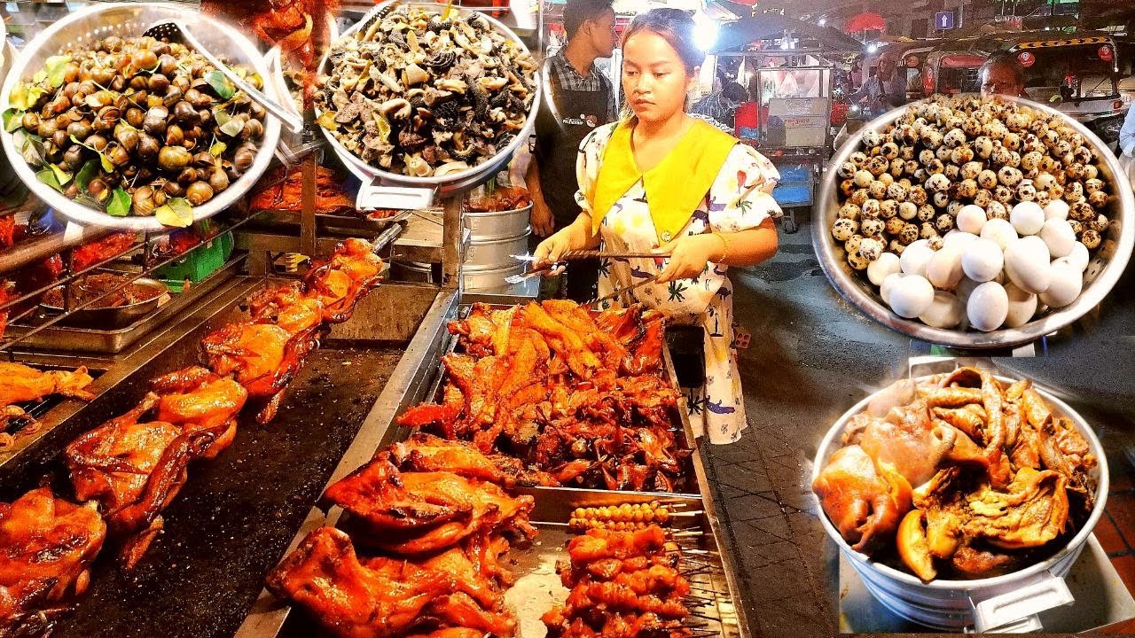 Popular Street Cooking Scenes, Massive Night Street Food | Cambodian ...