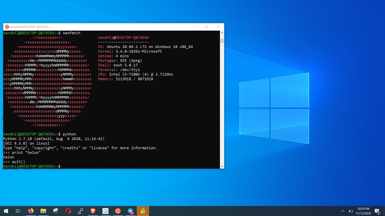 Running UBUNTU on Windows 10 - Install WSL - YouTube