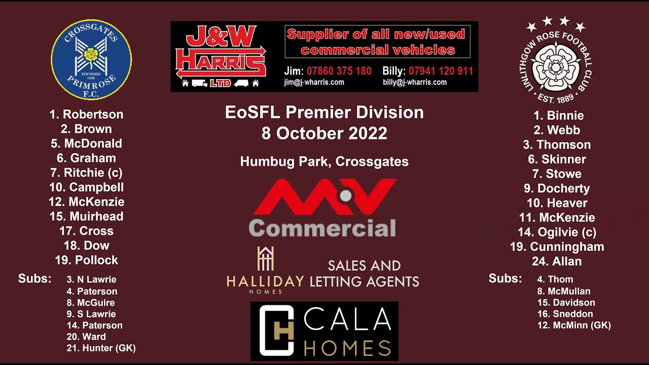 Crossgates Primrose v Linlithgow Rose – 8 October 2022 - YouTube