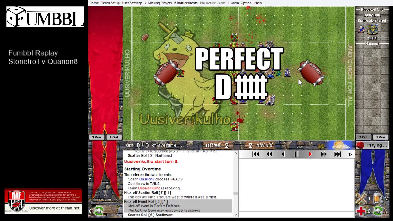 Fumbbl Blood Bowl Amazing Game! - YouTube