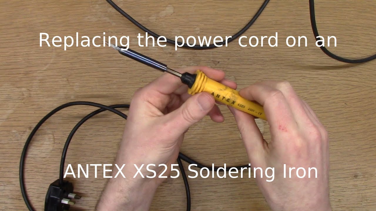 Replacing the power cord on an ANTEX XS25 Soldering Iron - YouTube