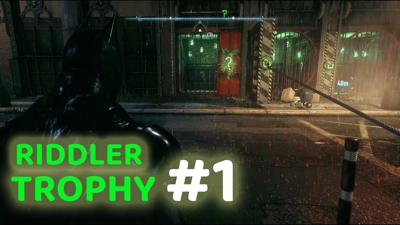 BATMAN: ARKHAM KNIGHT - Riddler Trophy #1 - Bleake Island - YouTube