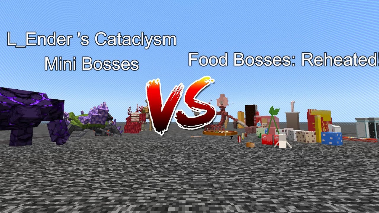 L_Ender's Cataclysm Mini Bosses vs Food Bosses Reheated! Mob Battle ...
