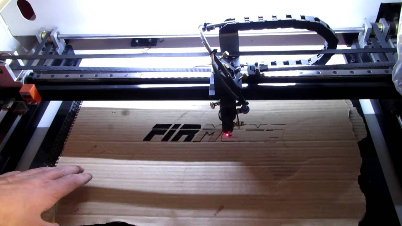 paper carton co2 laser engraving cutting machine - YouTube