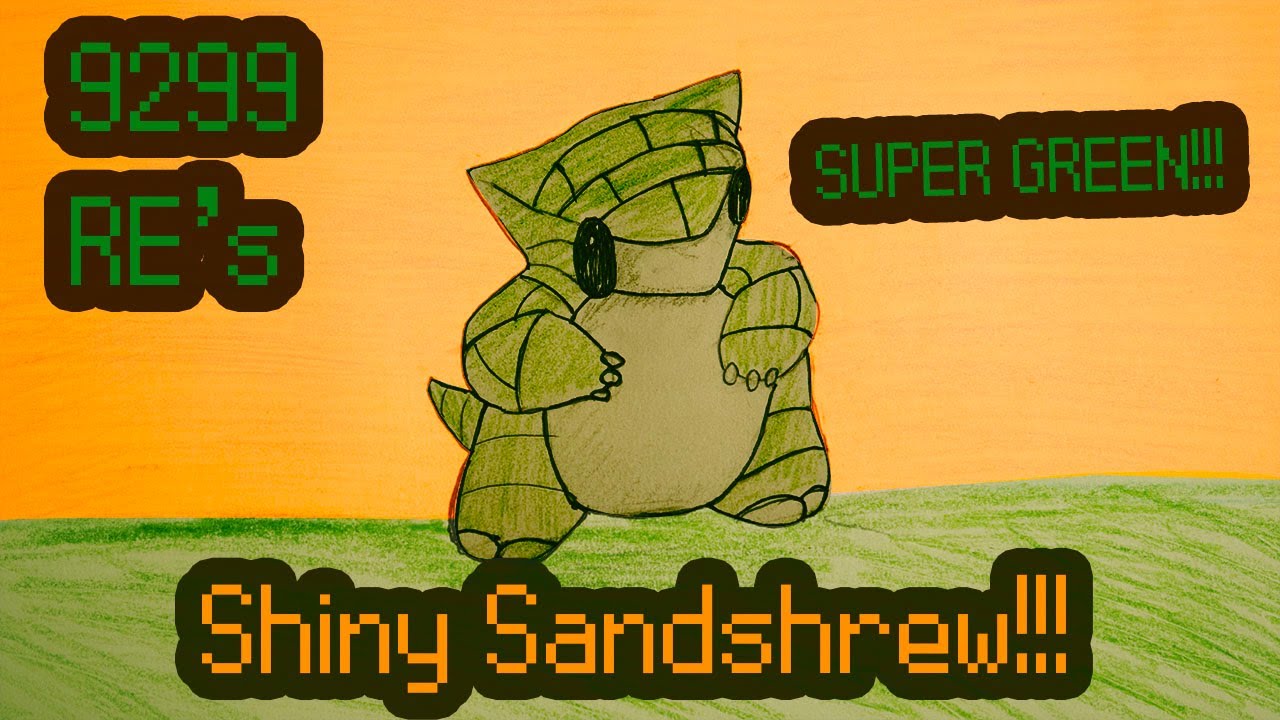 [LeafGreen #1] SHINY SANDSHREW REACTION!!! SUPER GREEN - YouTube