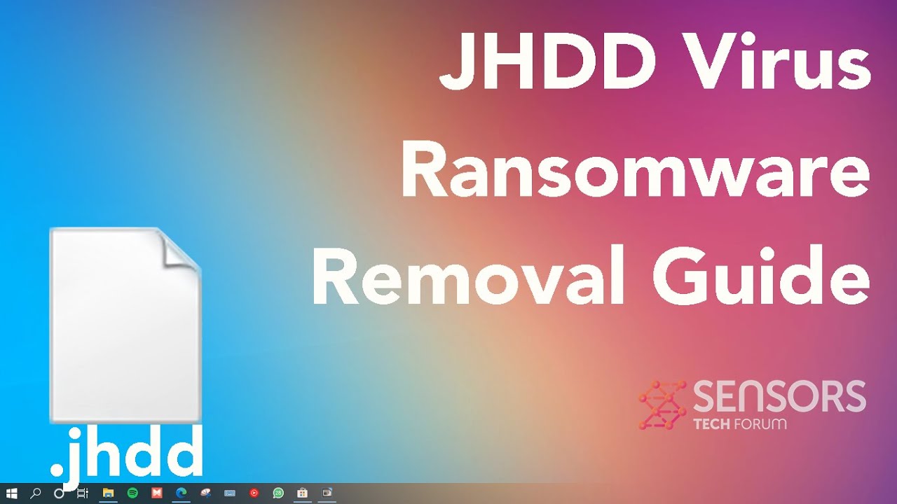 Jhdd Virus [.jhdd Files] Removal & Decryptor Guide [Free Fix] - YouTube