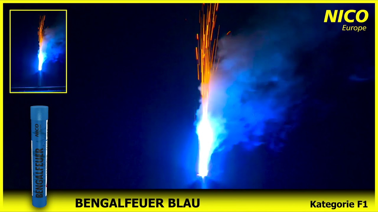 Bengalfeuer Bengalo Blau von Nico - YouTube