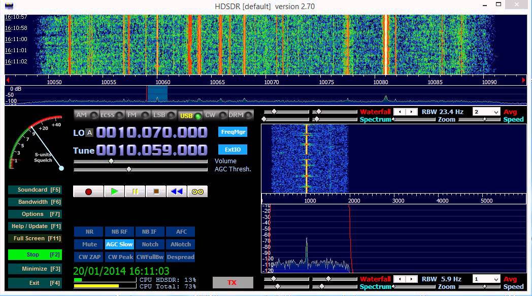 CCW HF Upconverter with SDR-4+ receiver listening to VLF and LF ...