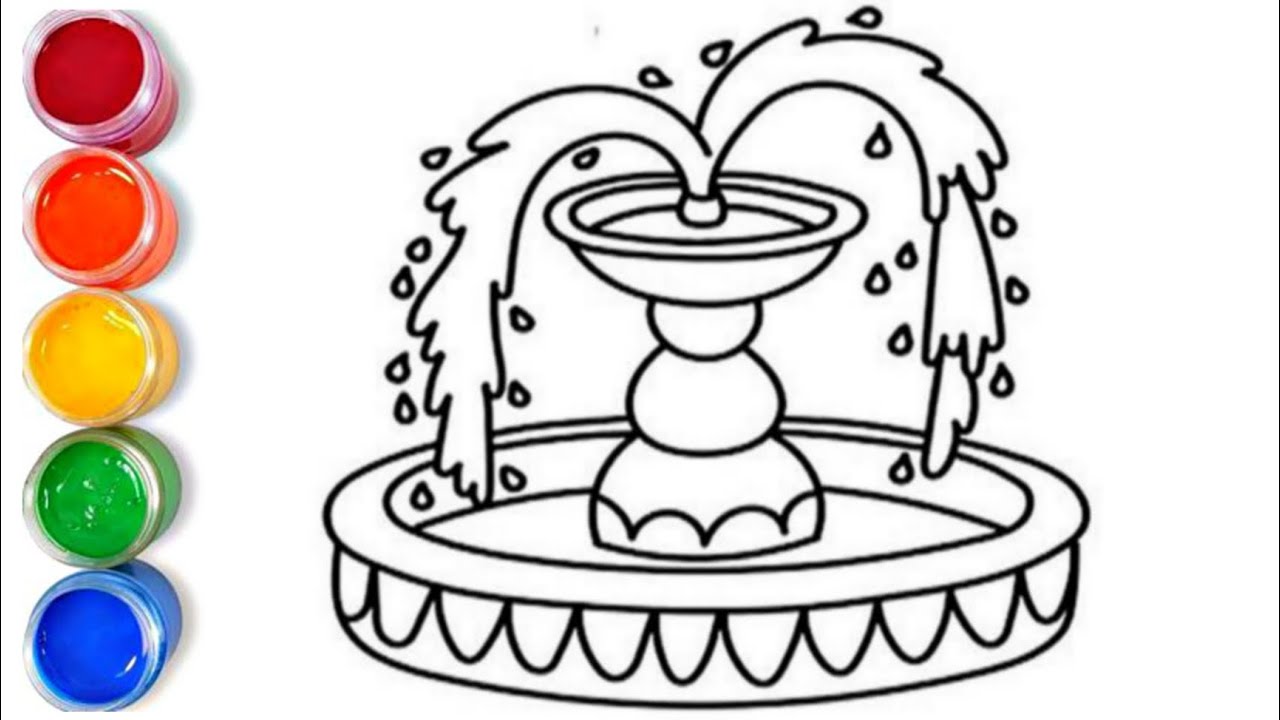 How to draw easy fountain | easy drawing step by step - YouTube