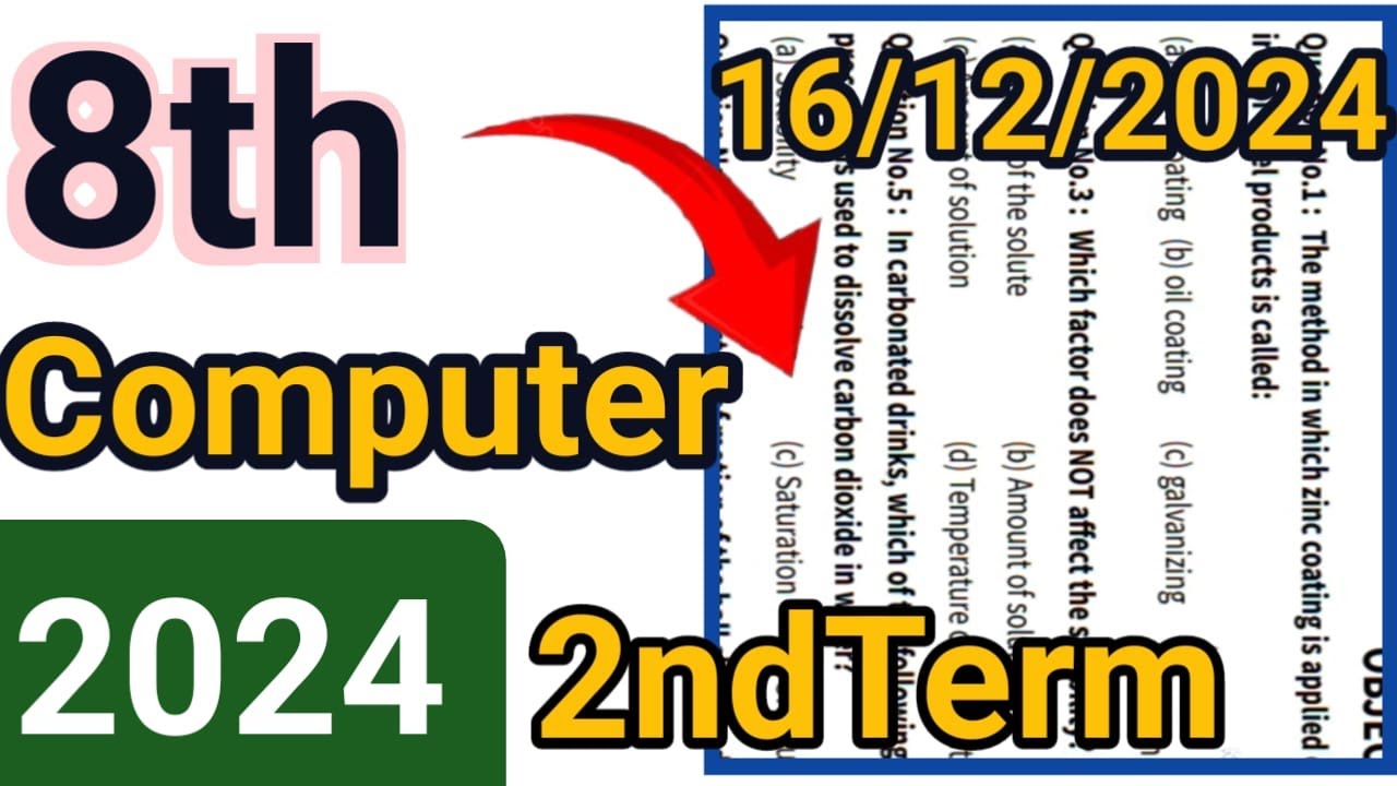 SBA 8th Class Computer 2nd Term Solved 2024 - SBA Class 8th Computer ...