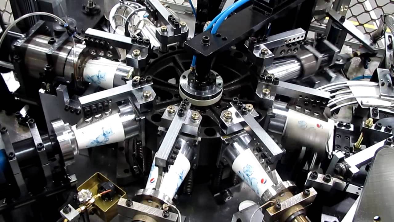 paper cup forming line - YouTube