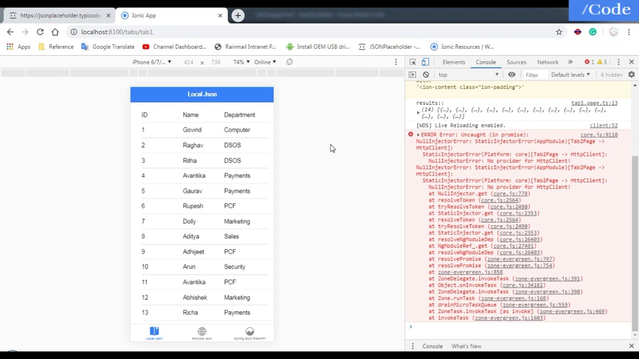 Load Json data from External Link in Ionic 4 - Latest - YouTube