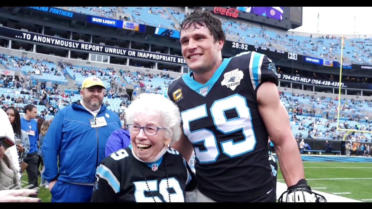 100-year-old fan celebrates birthday at Bank of America Stadium - YouTube