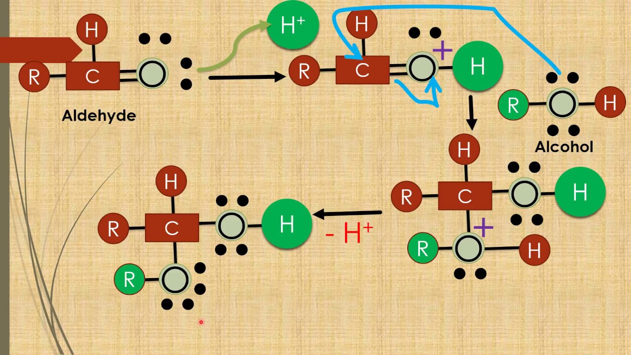Hemiacetals formation Animation (Alcohol + Aldehyde) - YouTube