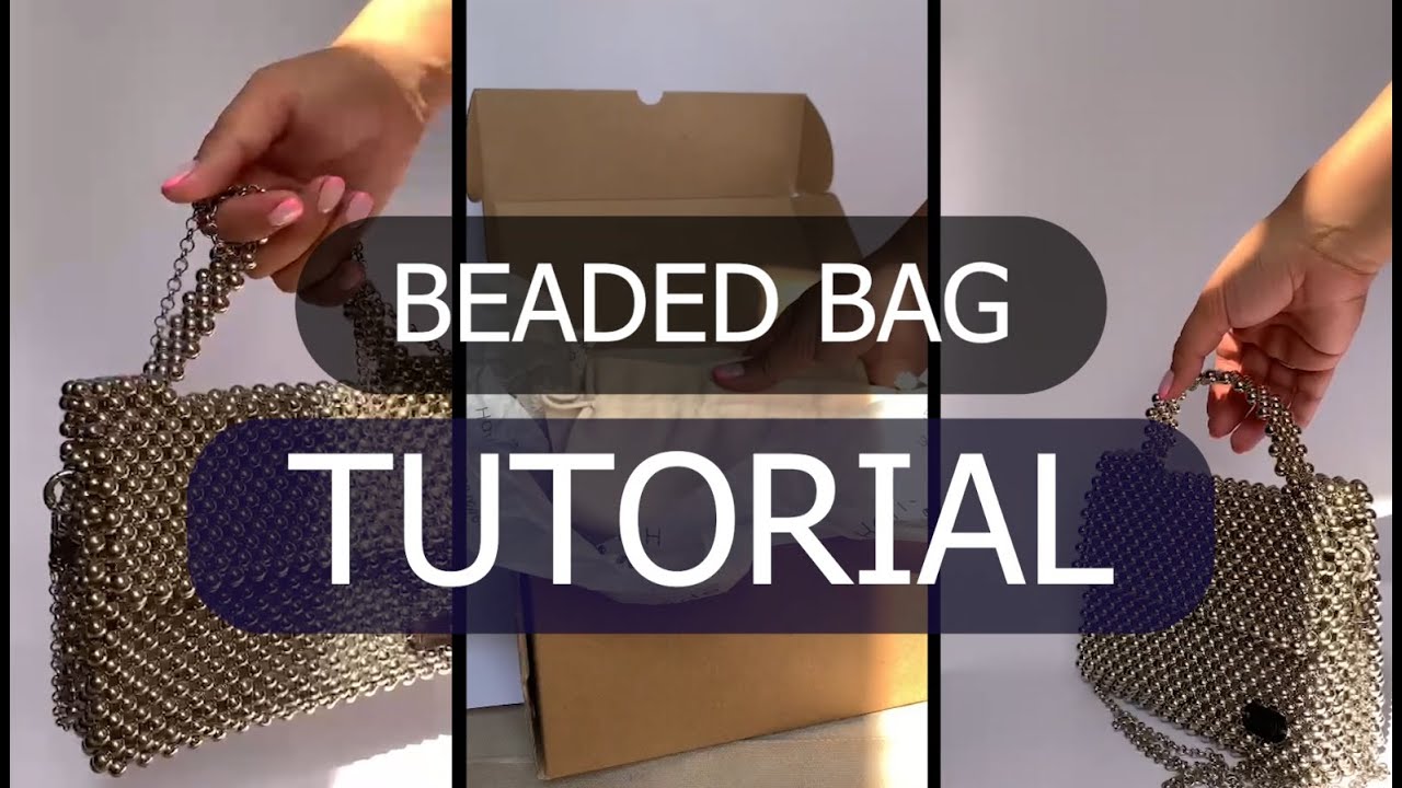 How to make beaded bag / beaded bag tutorial for begginers - YouTube
