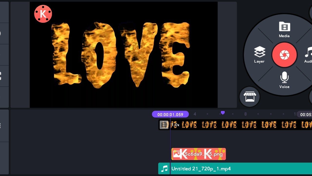 Kinemaster fire background LOVE text editing tutorial- कींमस्टर् फायर ...