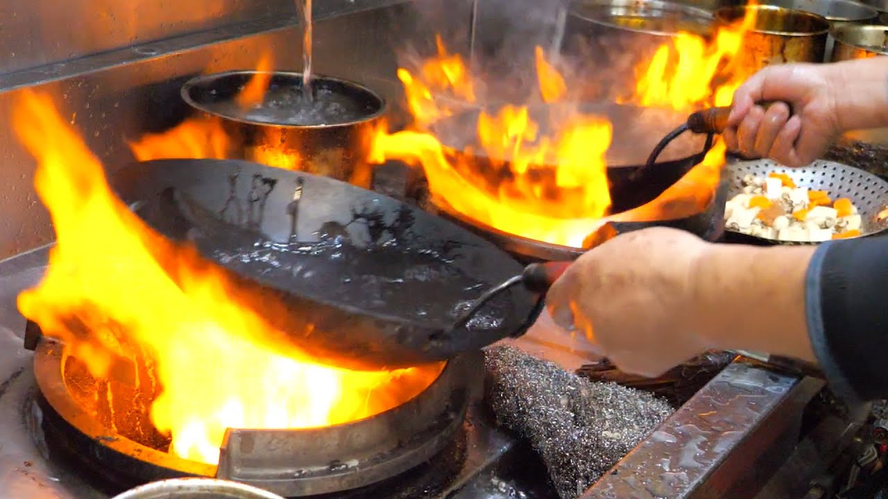 Amazing Wok Skills! Cooking with Extreme Powerful Fire - Wok Skills in ...