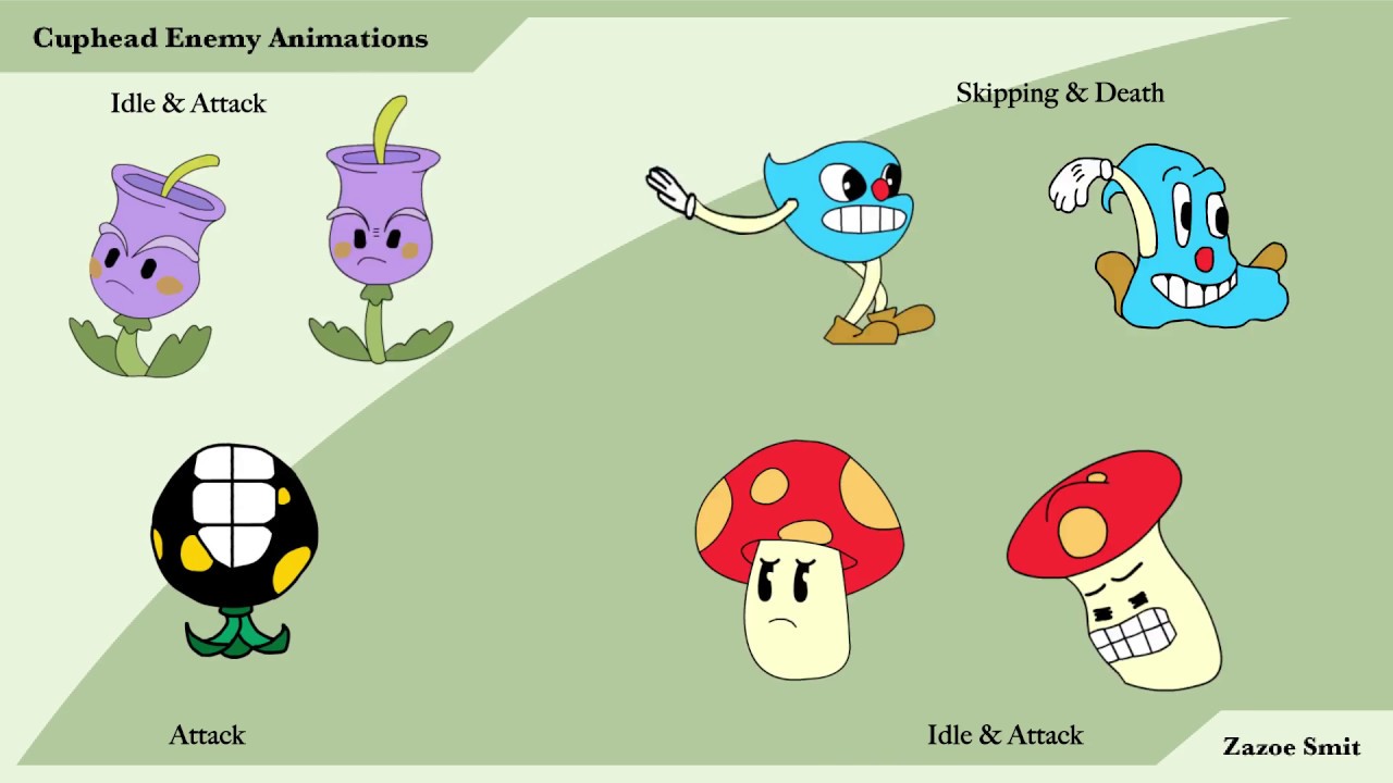 Cuphead Enemy animations 'Forest Follies' - YouTube