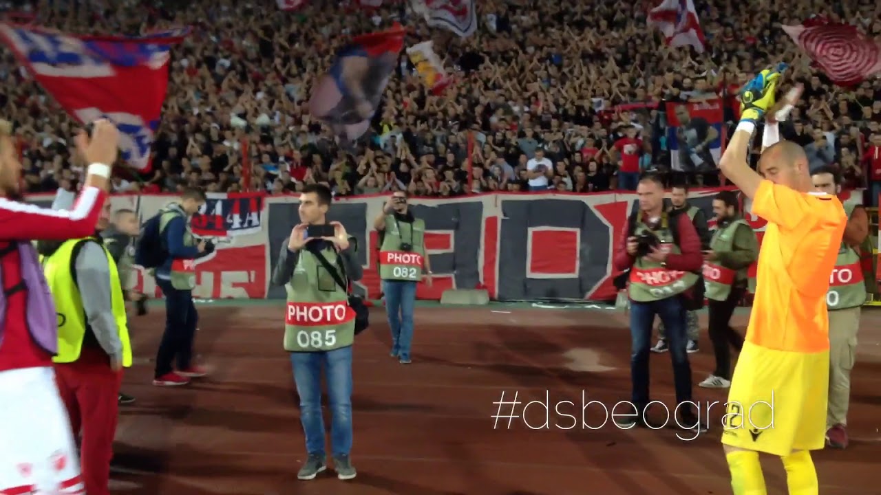 Delije i igraci posle utakmice | Crvena zvezda - Arsenal 0:1 - YouTube