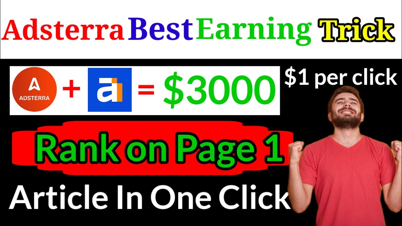 Adsterra earning tricks by using ashref and anyword || Rank on 1st page || 29 earn and learn ...