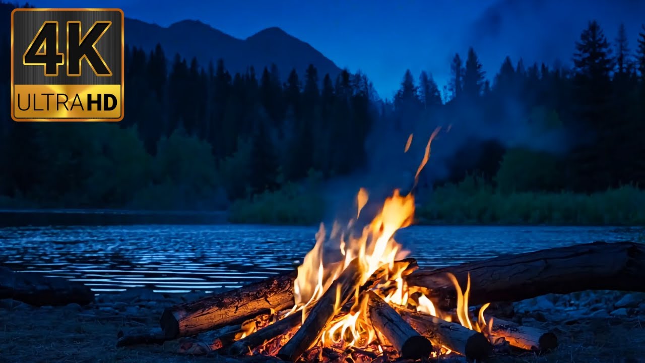 🔥 Best Fireplace & Jazz Music Ambience 4K Flickering Flames, Relaxed ...