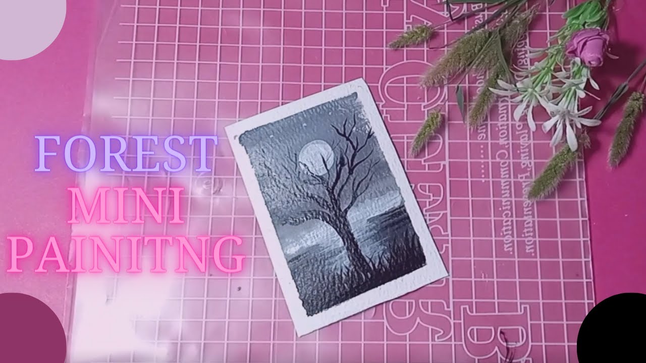 MINI FOREST PAINTING | Mini painting |Come To Drawing - YouTube