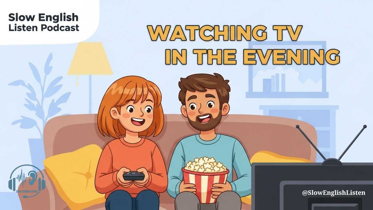 A1 English Listening Practice | Watching TV in the Evening | Slow and ...
