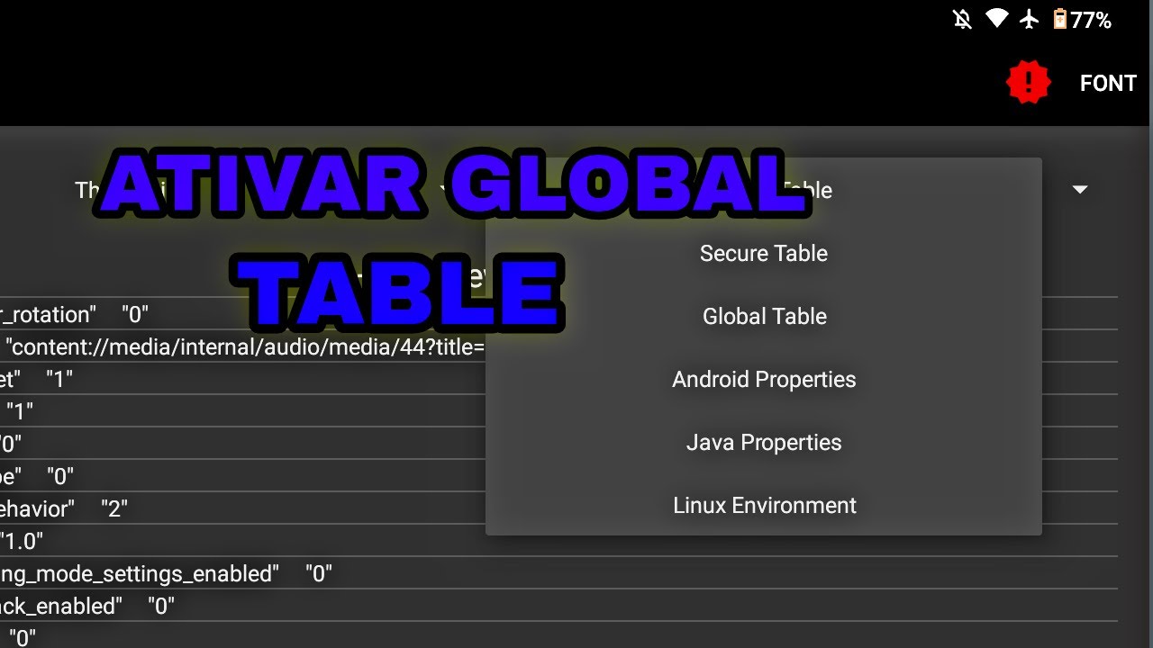 set edit ativar global table - YouTube