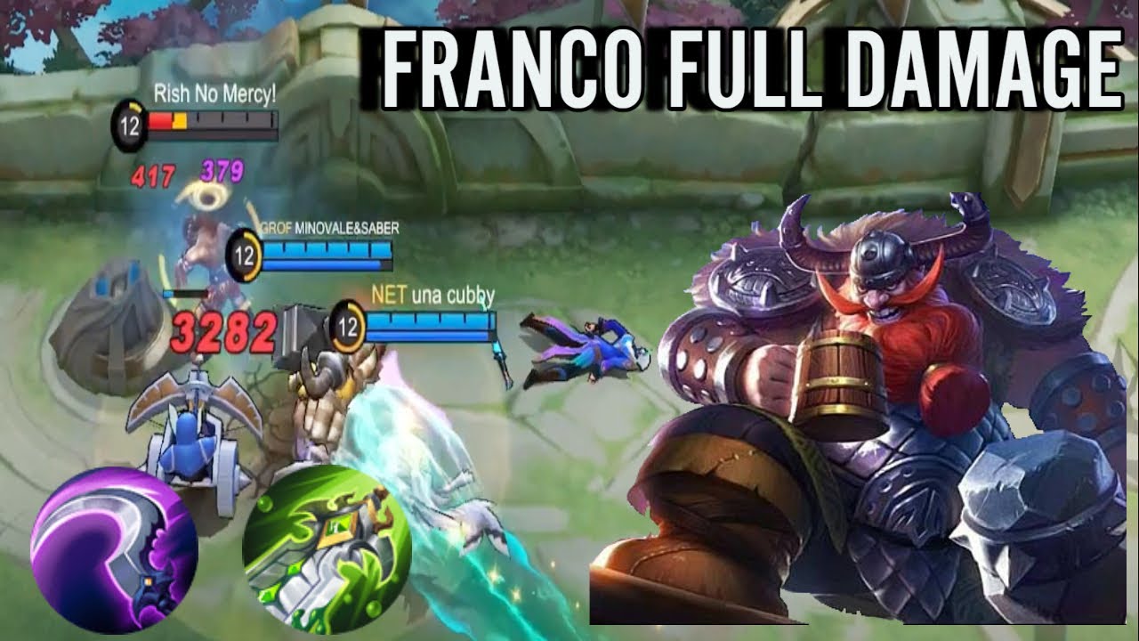 Franco Full Damage Build Gameplay - Franco Best Damage Build & Emblem ...