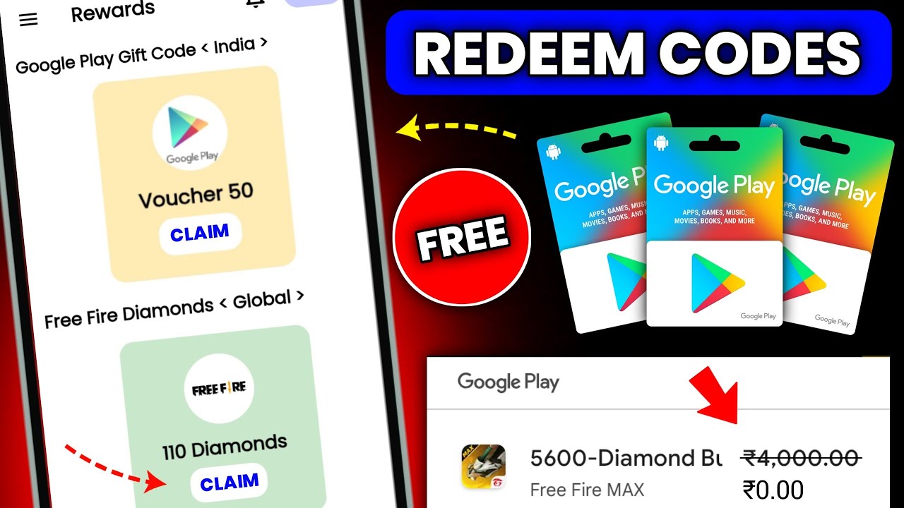 ( Op Trick ) Free Redeem Code Today 🔥 Free Redeem Code 💎🤯 4000₹/- Free ...