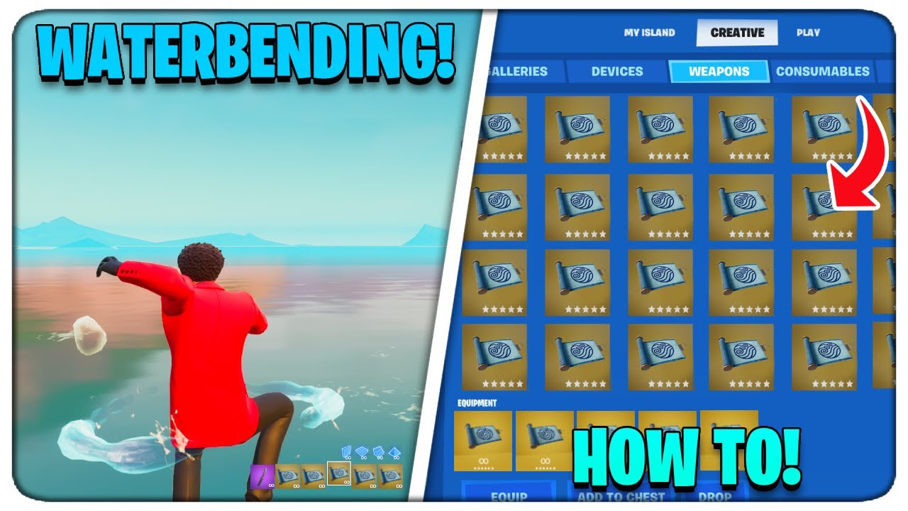 How To GET WATERBENDING MYTHIC In FORTNITE CREATIVE! - YouTube