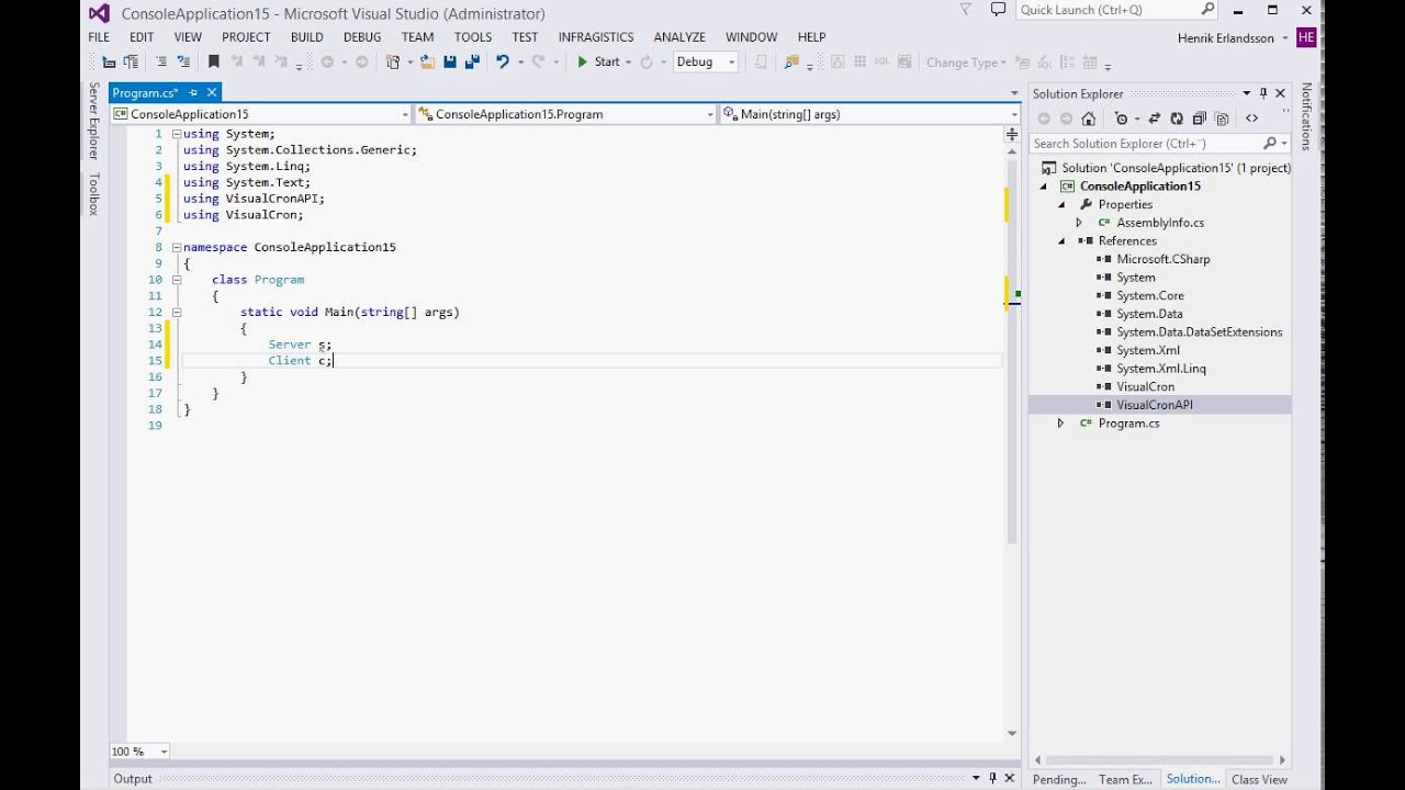 Visualcron Using The Net Api Youtube
