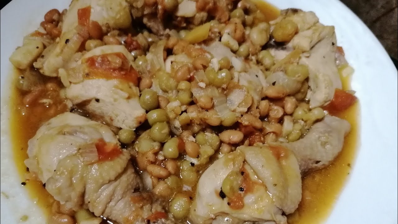 Ginisang manok with green peas and beans(Chicken Ginisa) - YouTube