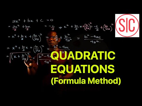 QUADRATIC EQUATIONS - FORMULA METHOD (Almighty Formula) - YouTube