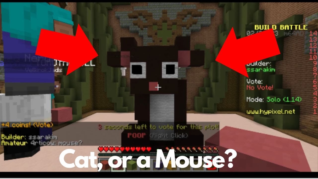 Mutated cat mouse thingy… Minecraft Build Battle - YouTube