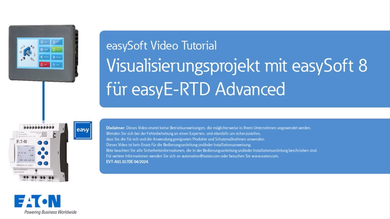 Visualisierungsprojekt mit easySoft 8 für easyE RTD Advanced - YouTube