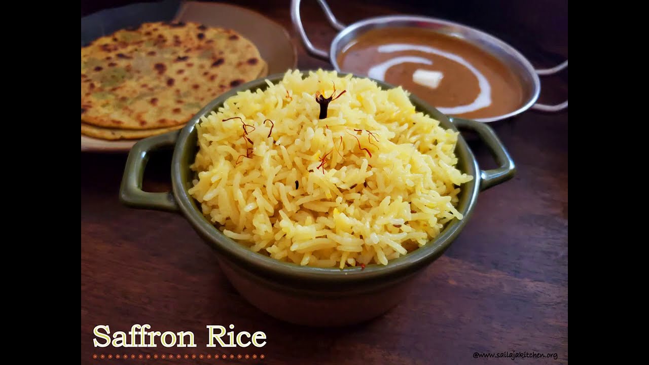 Saffron Rice Recipe / Kesar Rice Recipe / Kesar Chaval Recipe / Saffron ...
