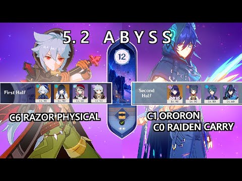 C6 Razor Physical & C1 level 60 Ororon (Raiden Carry) | Genshin Impact ...