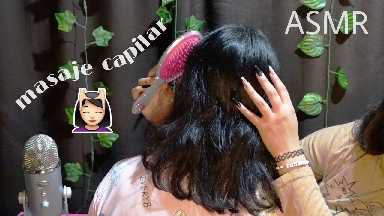 ASMR masaje capilar y de cuello + cepillado de cabello 🌿 - YouTube