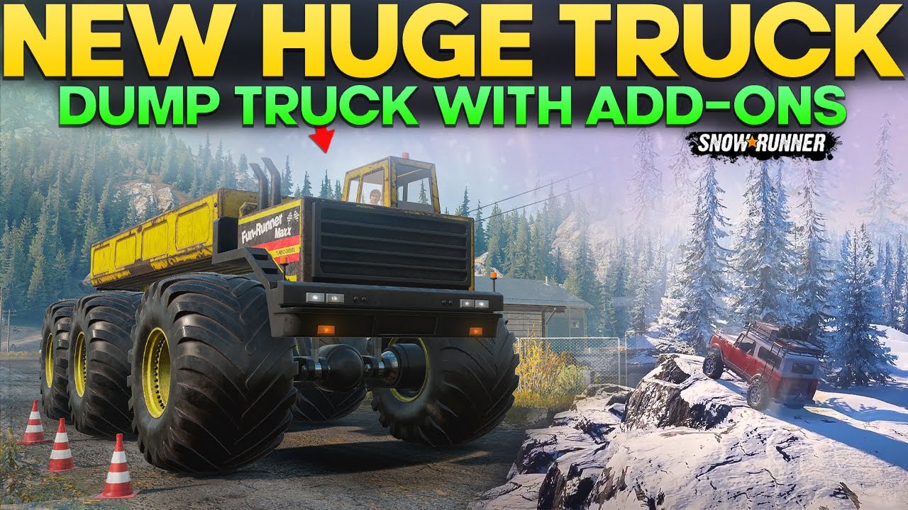 New Huge Dump Tonka Truck in SnowRunner Fun-Runner With Unique Add-ons - YouTube