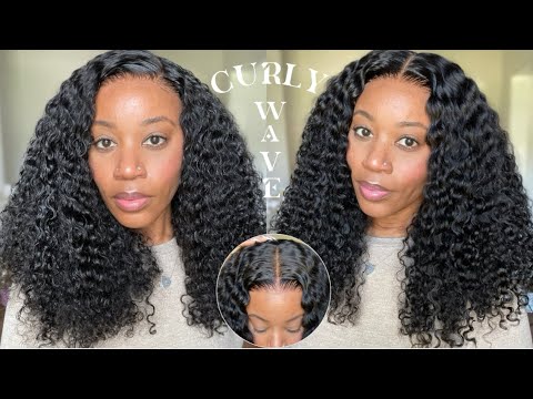 BIG DENSITY🔥 | PRE-PLUCKED CURLY WAVE HD CLOSURE WIG | GLUELESS INSTALL ...