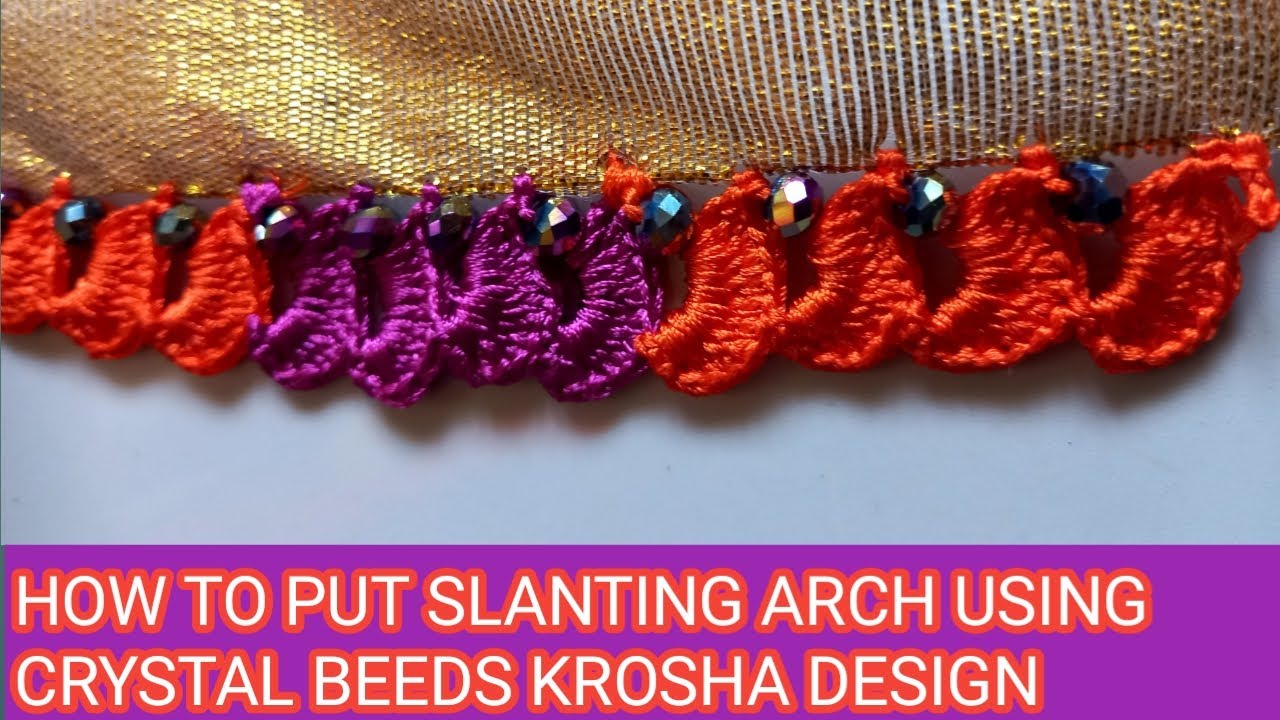 HOW TO PUT SLANTING ARCH USING CRYSTAL BEEDS KROSHA DESIGN #BUDDAH ...