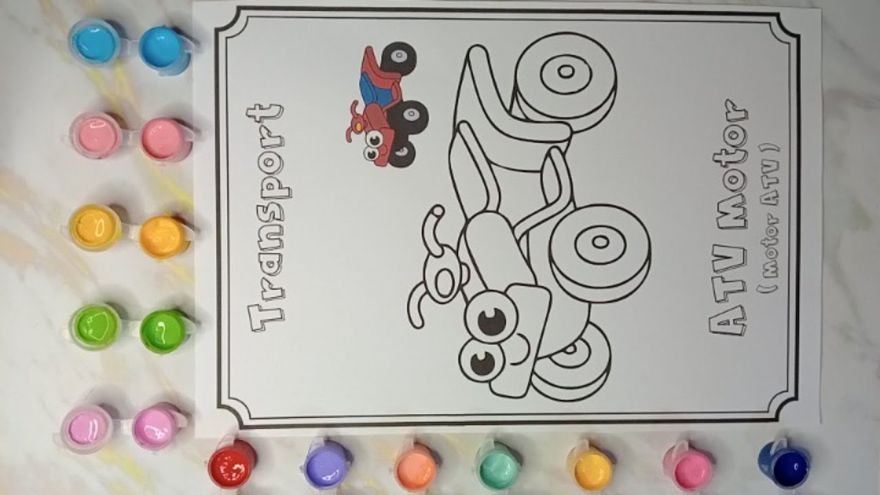 Mewarnai ATV,ATV Coloring,Belajar Warna dan kendaraan Untuk Anak.Learn ...